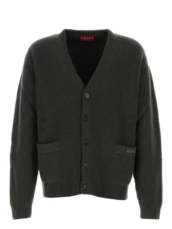 Gucci Wool And Cashmere Blend Cardigan - Grey