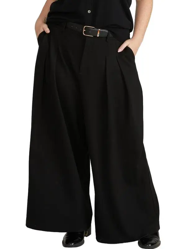 Universal Standard Palais Ponte Wide-leg Pants - Black