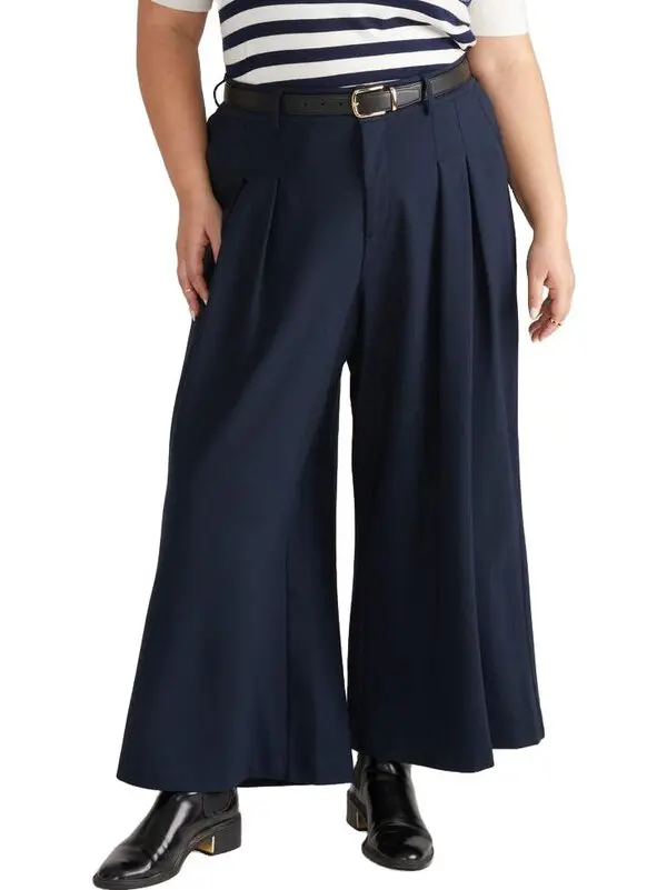 Universal Standard Palais Ponte Wide-leg Pants - Navy Blue