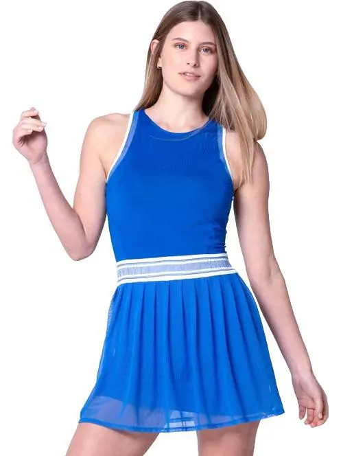 Lucky In Love Level Up Retro Statement Tennis Dress - Royal Blue