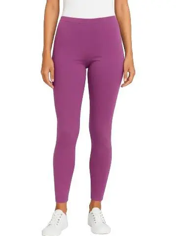 CITY THREADS Soft 100% Cotton Leggings - Plum