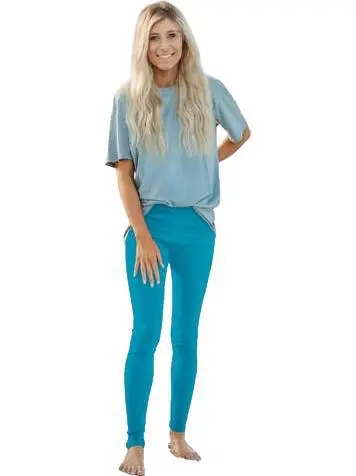 CITY THREADS Soft 100% Cotton Leggings - Turquoise