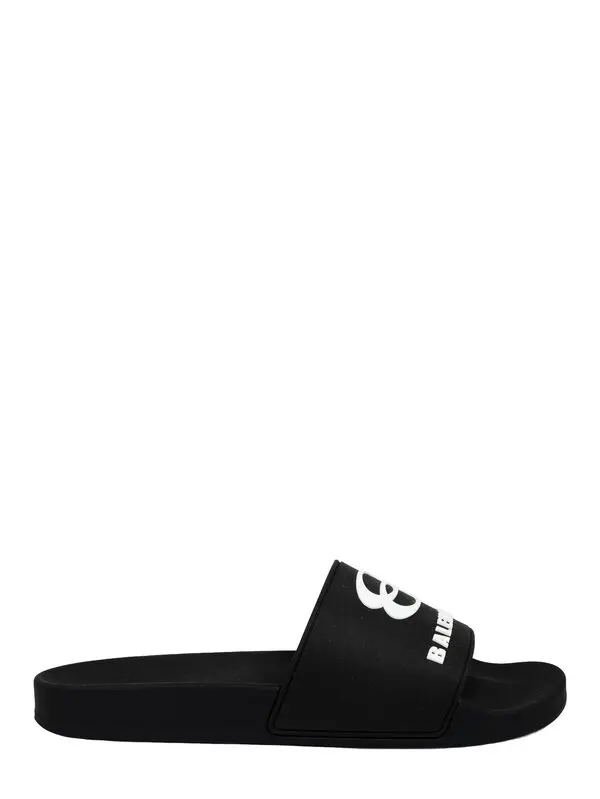 Balenciaga Slip-on Sandal With Logo - Black