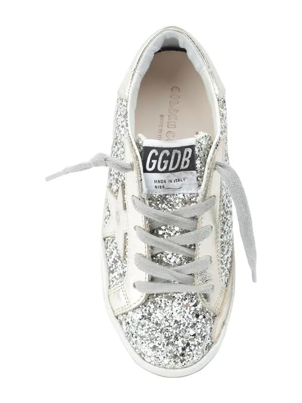 GOLDEN GOOSE Super-star Glitter Sneakers - Silver