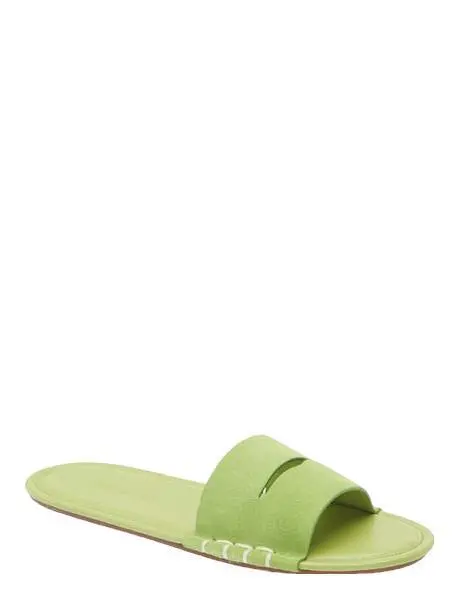 JW Anderson Loafer Suede Slide Sandal - Lime Green 524