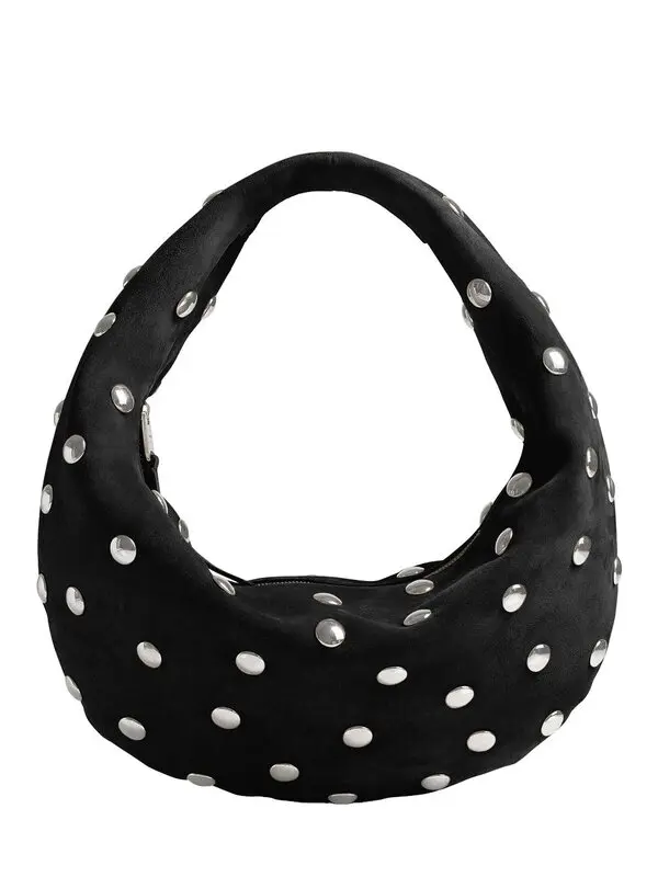 Khaite Olivia Studded Suede Hobo Bag - Black 200