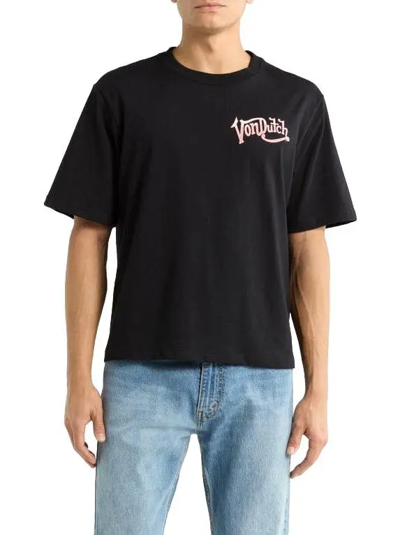 VON DUTCH Graphic Logo T-shirt - Jet Black