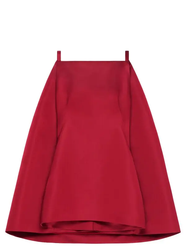 Givenchy Sliced Mini Dress With Cape - Dark Red