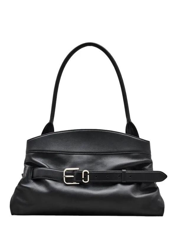 Marc Jacobs Leather Tote Bag With Buckled-belt Detail - Black