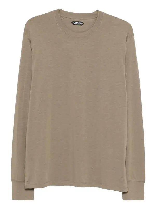 TOM FORD Crew Neck Long Sleeve Top - Green