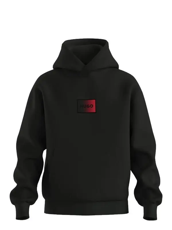Hugo Hooded Pullover With Pocket - Black