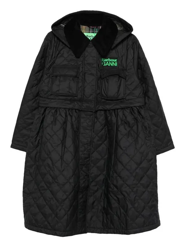 BARBOUR X GANNI Quilted Coat - Black