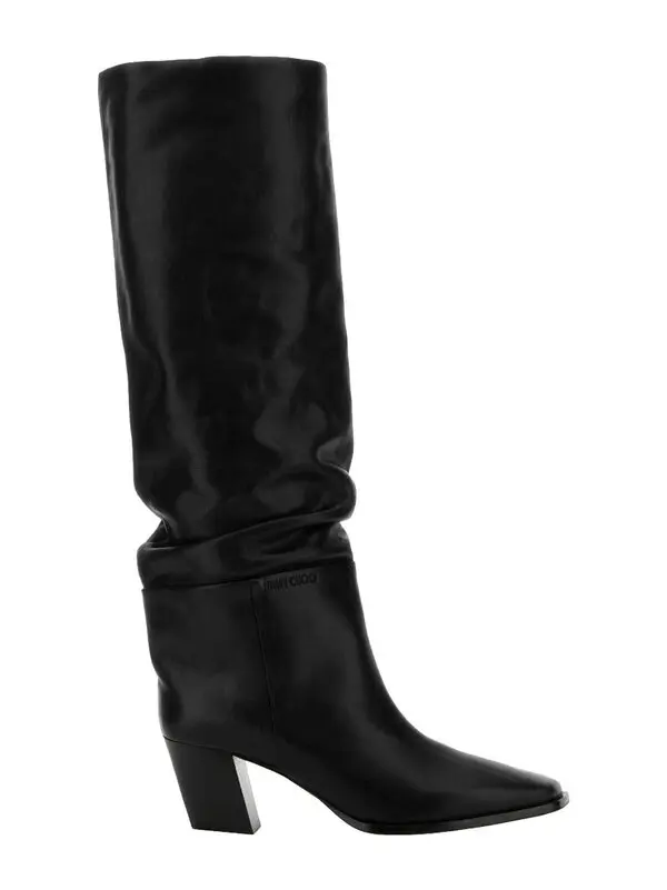 JIMMY CHOO Hart 60 Leather Boots - Black