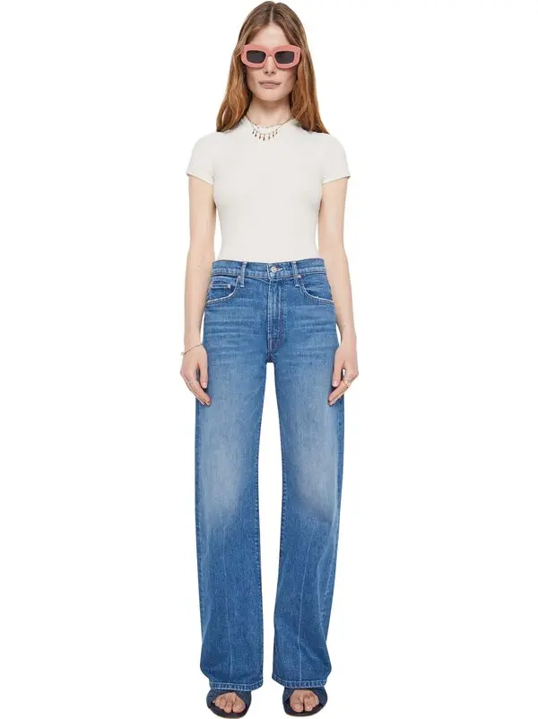 MOTHER The Mid Rise Lasso Sneak Get Two Birds Stoned Jeans - Blue