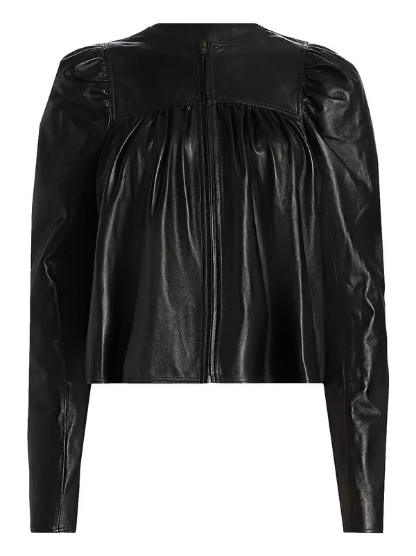 Ulla Johnson Anouk Nappa Leather Jacket - Noir