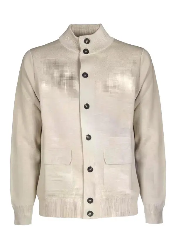 FILIPPO DE LAURENTIIS Buttoned Cardigan With Pockets - Neutrals