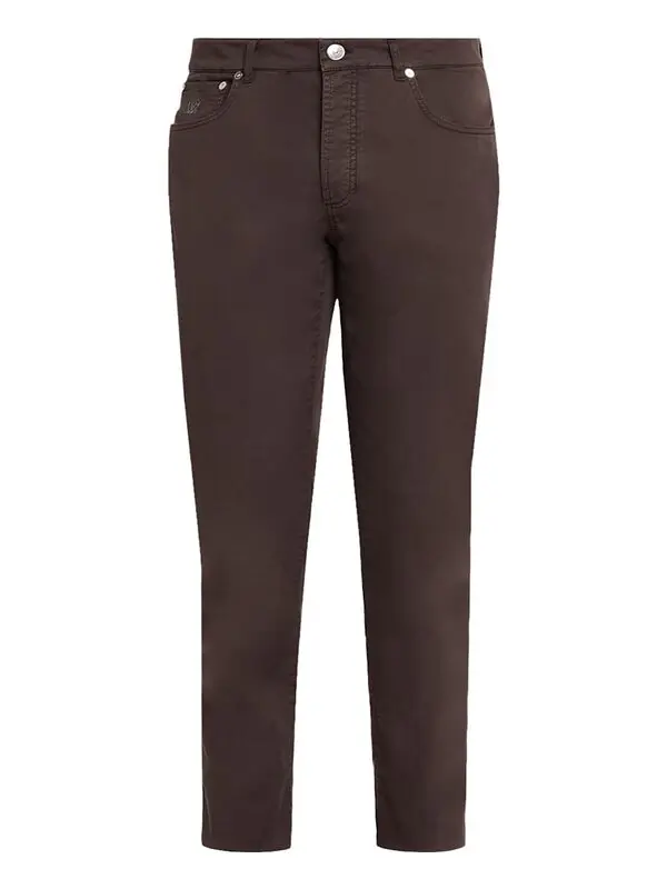 Brunello Cucinelli Italian-fit Five-pocket Denim Pants - Dark Brown