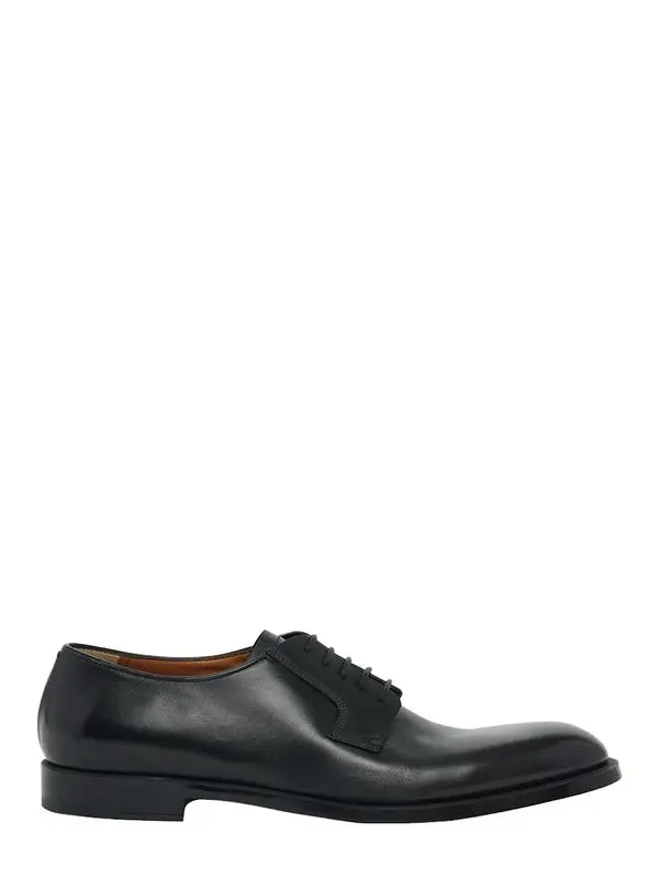 Zegna Leather Lace-up Derby Loafers - Black
