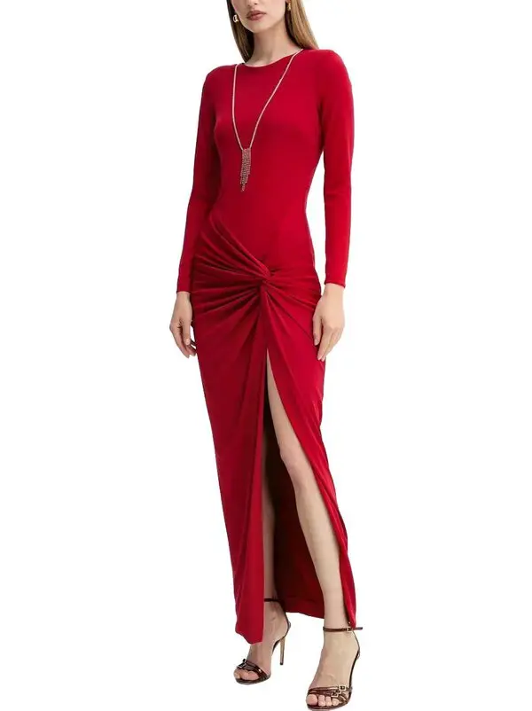 FRACOMINA Long-sleeve Twisted Maxi Dress - Red