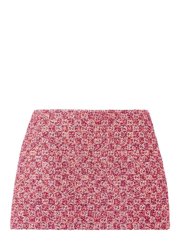 Gucci Metallic Tweed Mini Skirt - Red