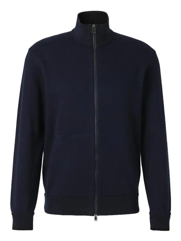Brioni Zip-up Knit Cardigan - Midnight Blue