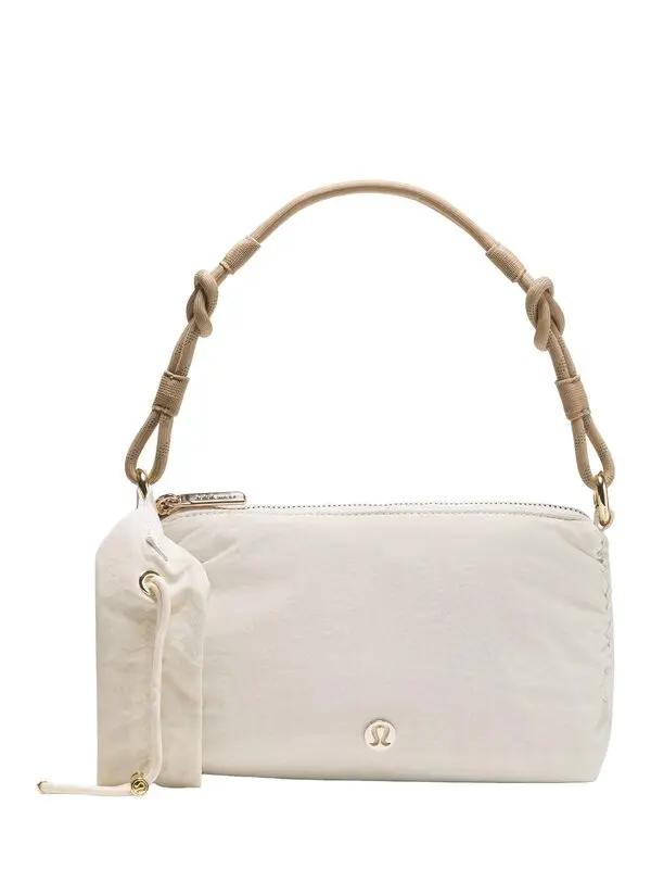 Lululemon Ruched Shoulder Bag Mini 1.5l - Light Ivory/wacky Khaki/gold