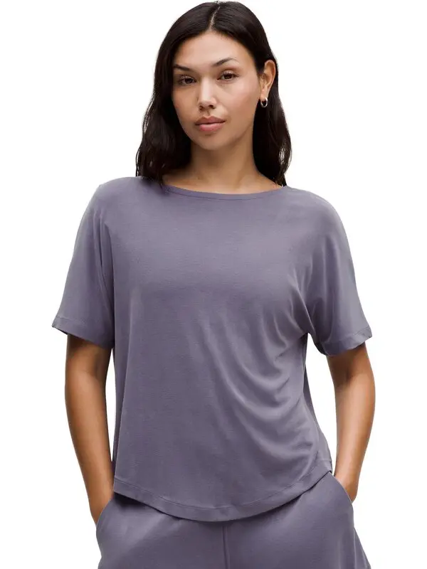 Lululemon Drapey Softstreme Boatneck Short-sleeve Shirt - Grape Mist