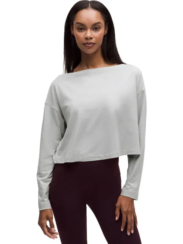 Lululemon Relaxed Boatneck Long-sleeve Shirt - Crescent Moon/white