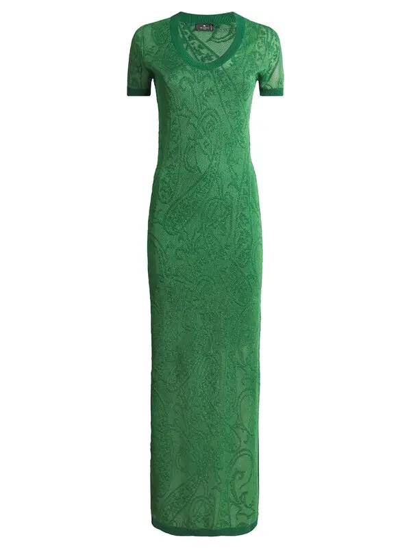 Etro Paisley Short-sleeve Maxi Dress - Green