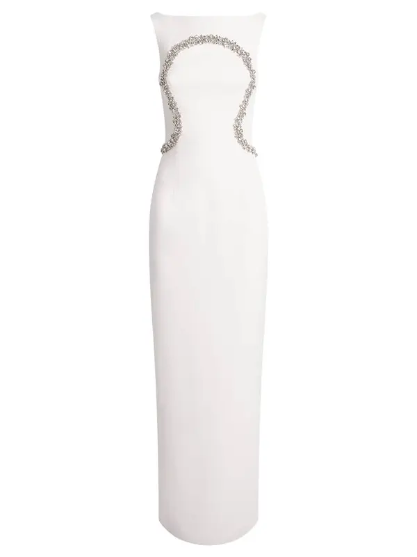 Safiyaa Crystal-embellished Riley Gown - White