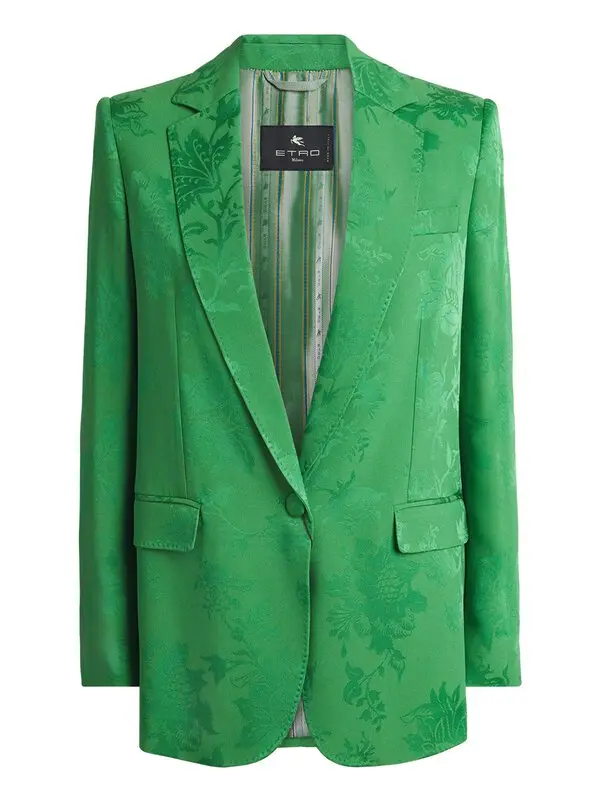Etro Floral Single-breasted Blazer - Green
