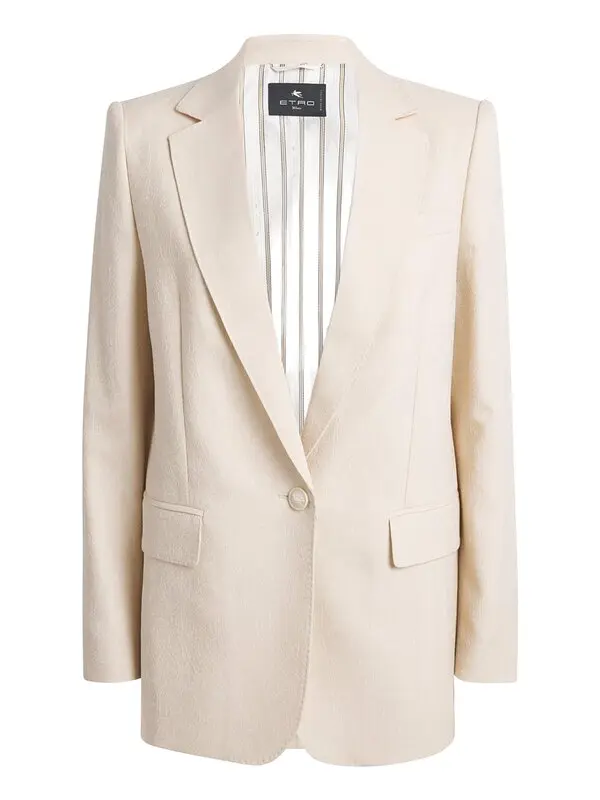 Etro Wool Single-breasted Blazer - Beige
