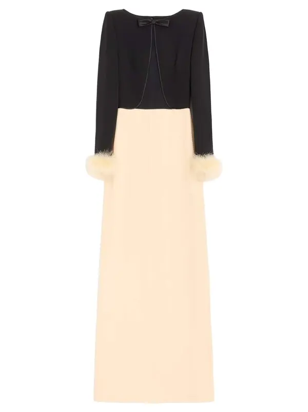 Valentino Garavani Silk Feather-trim Gown - Black