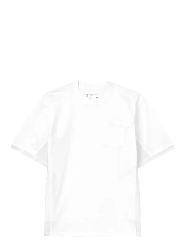 Sacai Appliquéd Shell-trimmed Cotton-jersey T-shirt - White