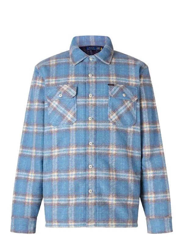 Polo Ralph Lauren Padded Checked Wool-blend Overshirt - Blue