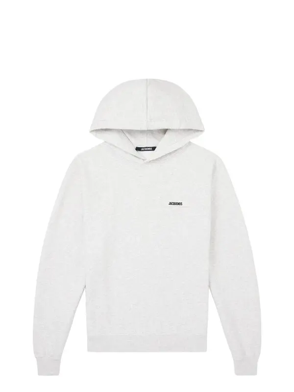 Jacquemus Logo-appliquéd Cotton-jersey Hoodie - Gray