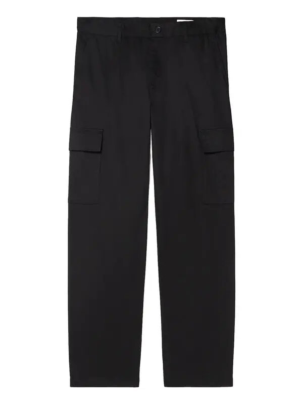 Nn07 Mylo Straight-leg Organic Cotton-blend Cargo Trousers - Black