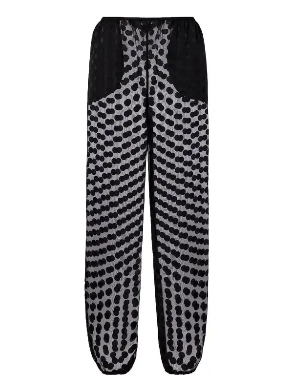 THE FRANKIE SHOP Orissa Polka-dot Sheer Wide-leg Pants - Black