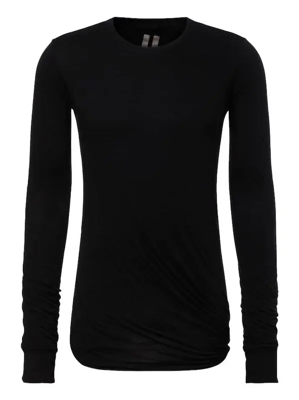 Rick Owens Cotton Long Sleeve Top - Black