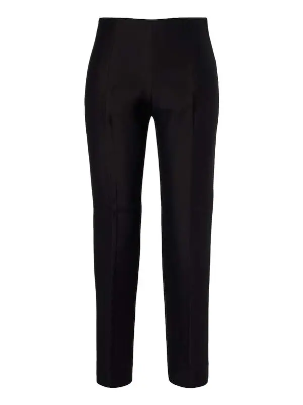 TOTEME Slim Fit Wool-silk Trousers - Black