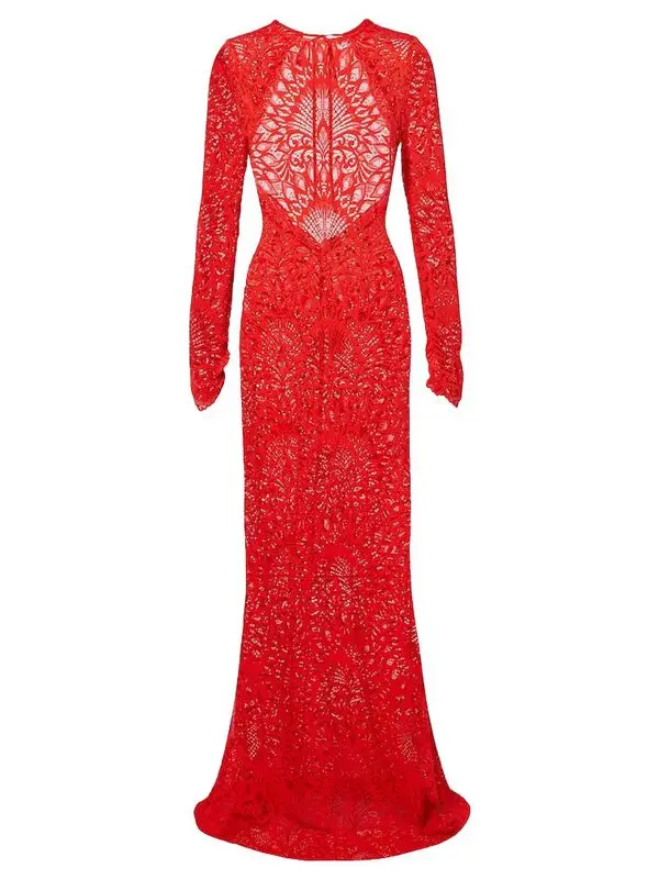 ALEXANDRA MIRO Isabella Lace Maxi Dress - Red