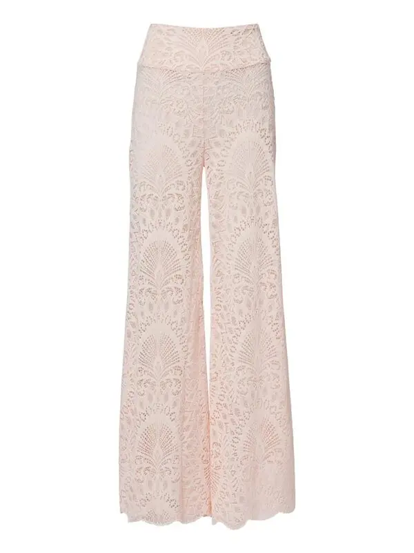 ALEXANDRA MIRO Paloma Lace Wide-leg Pants - Pink