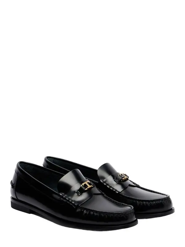 TOD'S T Timeless Leather Loafers - Black
