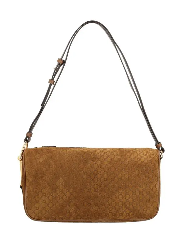 Gucci Half Horsebit Medium Leather Shoulder Bag - Brown