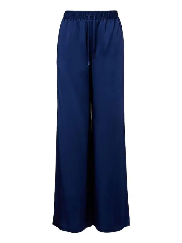 Stella McCartney Satin Wide-leg Pants - Blue