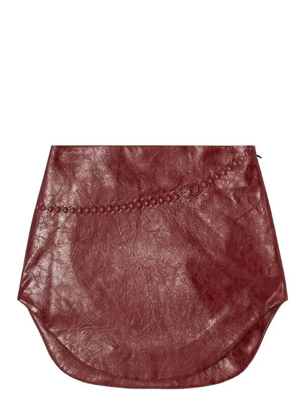 DIESEL® Faux Leather Mini Skirt - Red