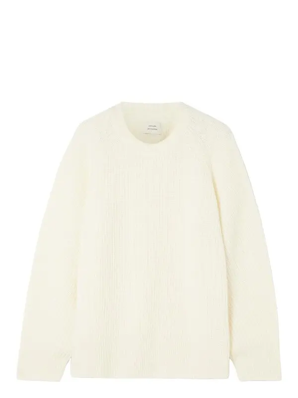 Loulou De Saison Dakota Ribbed Cashmere Sweater - Ivory