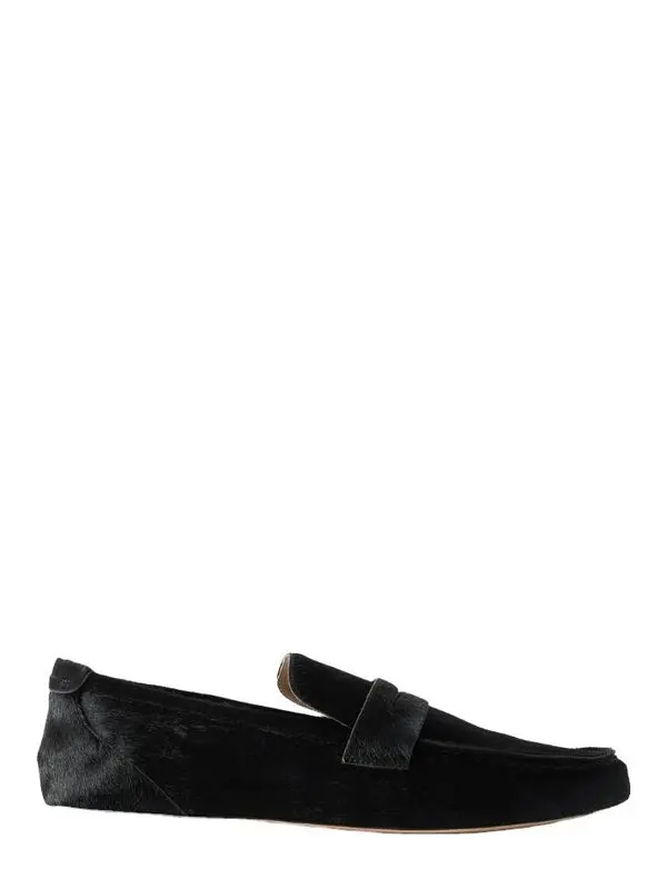 JAMIE HALLER Penny Calf Hair Loafers - Black