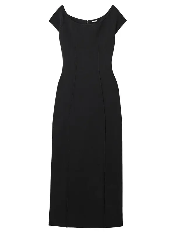 JOSEPH Foin Stretch-knit Midi Dress - Black