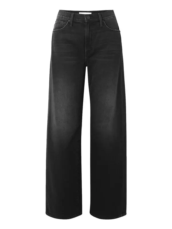 MOTHER The Dodger Sneak Mid-rise Wide-leg Jeans - Black